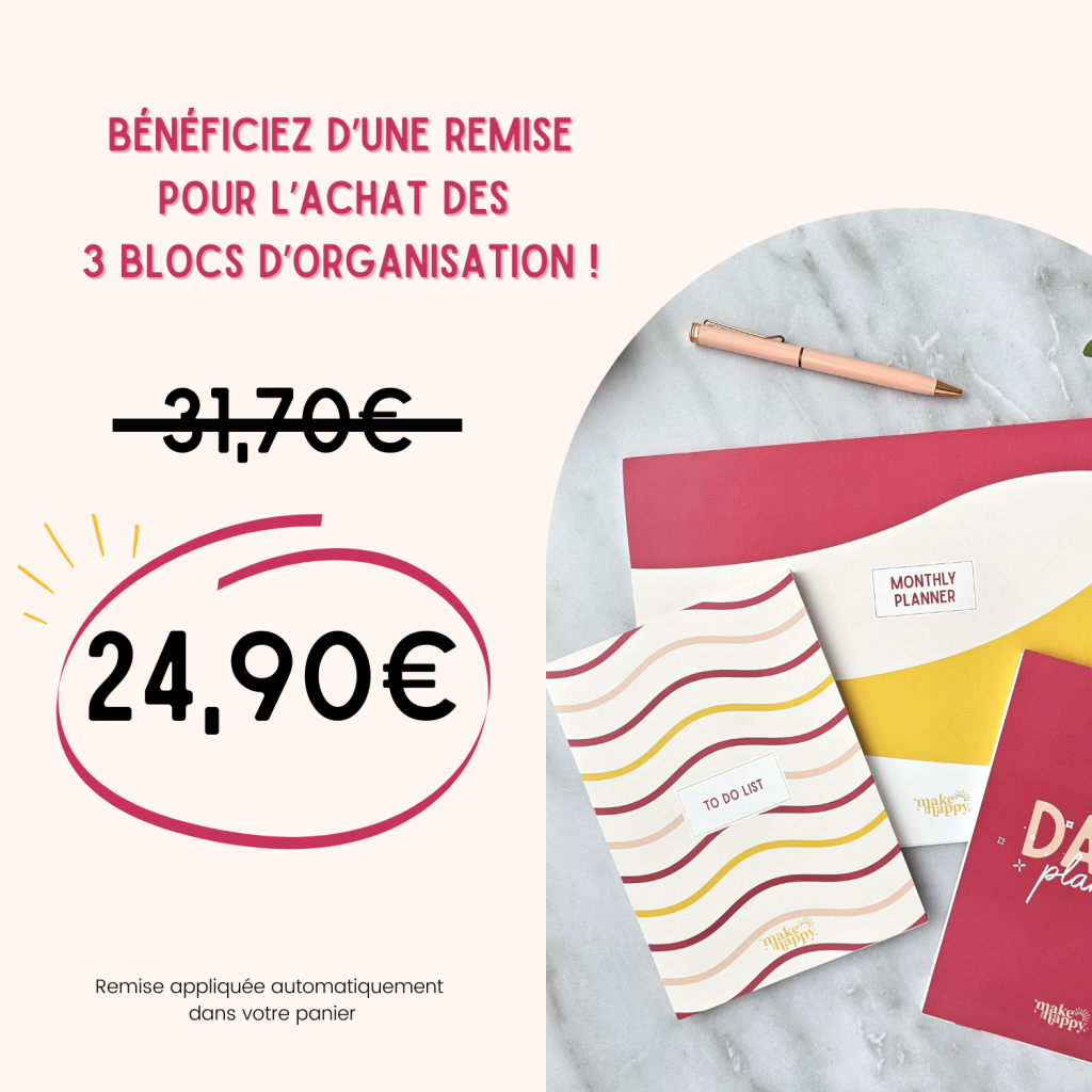 PROMO - Daily Planner - Bloc-note – Make you happy